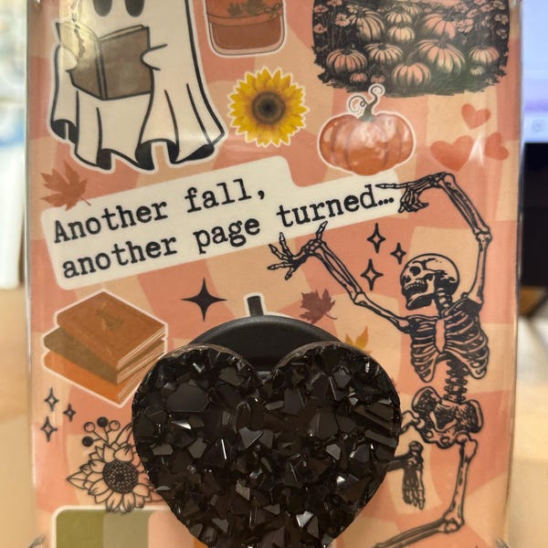 Heart Druzy Popsocket™, Heart Popgrip™, Rainbow Heart Popsocket, Black ...