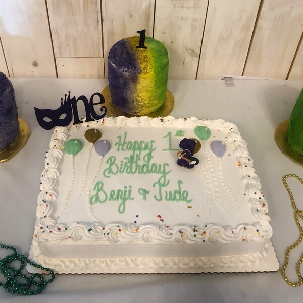 Baby Gras Cake Topper, Glitter Mardi Gras Baby Shower Decor - Etsy