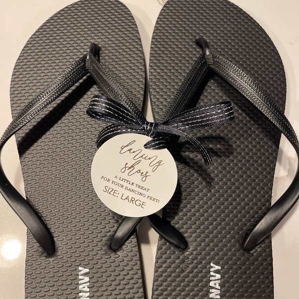 Flip Flop Favor Tags, Flip Flop Size Tags, Wedding Favor Tags, Pick ...