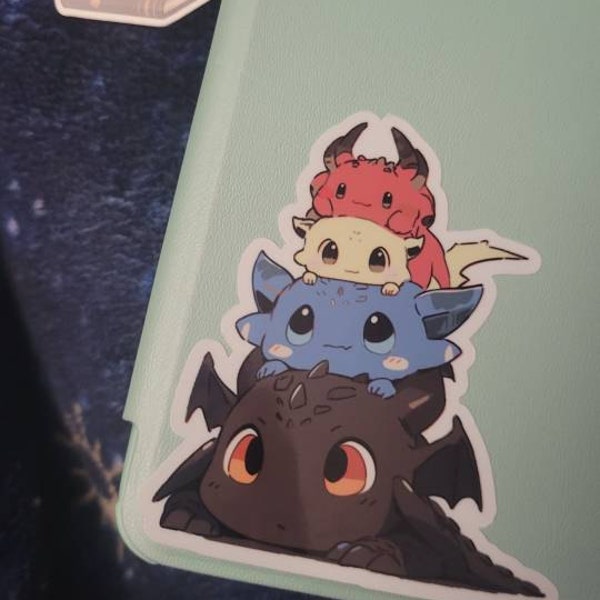 Fourth Wing Chibi Dragons Sticker | Tairn, Sgaeyl, Andarna and Deigh - Etsy