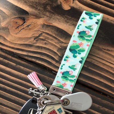 Cactus Key Fob Cactus Keychain Succulent Key Fob Cactus Wristlet ...