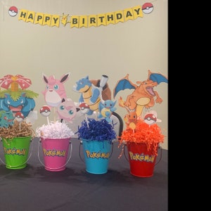 Pokemon Capture Centerpieces Table Toppers Pikachu Charmander - Etsy