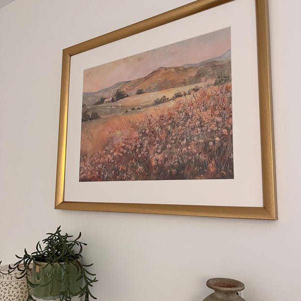 Moody Landscape Print | Vintage PRINTABLE Wall Art | Maroon Wildflower ...