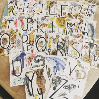 A to Z Menagerie. 26 Animal Alphabet Learning and Teaching Flash Cards ...