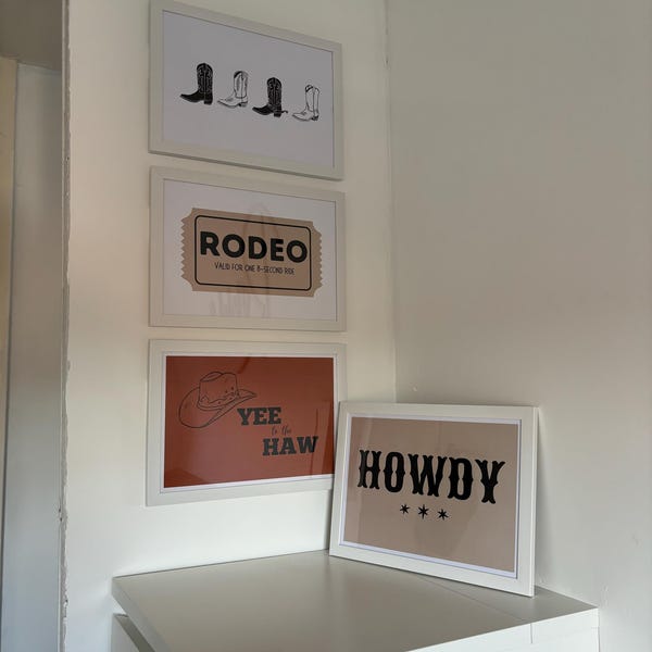 Coastal Cowgirl Gallery Wall Art, Set of 15, Trendy Dorm Decor, Girly ...