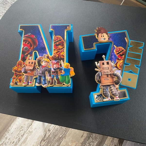 3D Roblox Letters or Numbers - 3D Roblox Number Birthday - Etsy