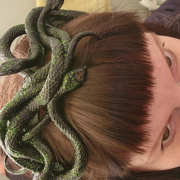 CUSTOM ORDER Medusa Snake Set fantasia Medusa Blind Mask & Halo ...