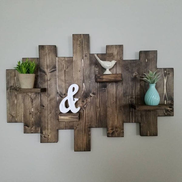 Rustic Wall Shelf, Floating Shelf, Wood Wall Art, Hanging Rustic Decor ...