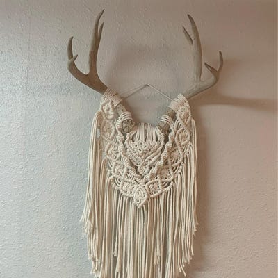 Macrame Antler Tutorial Pattern Wall Hanging, Digital Download, Witchy ...