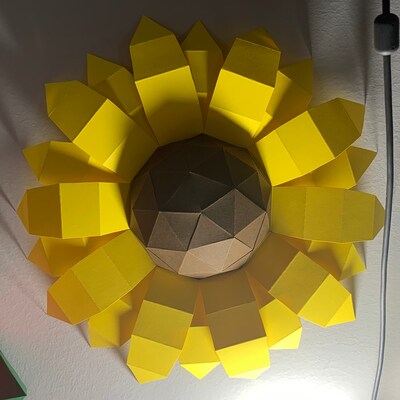 Sunflower Papercraft 3D DIY Low Poly Paper Crafts Origami Wall Decor ...