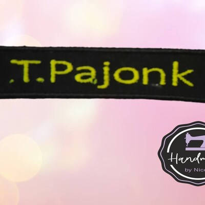 Name Patch Border Design Satin Stitch Rounded Corners Applique patch Set 4 Sizes, Machine ...