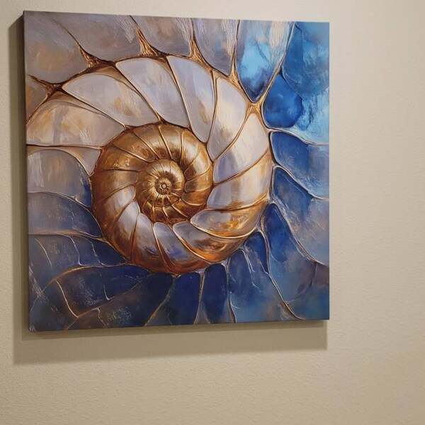 Nautilus Capiz Shell Wall Art, Nature Wall Art, Sea Shell Wall Print ...