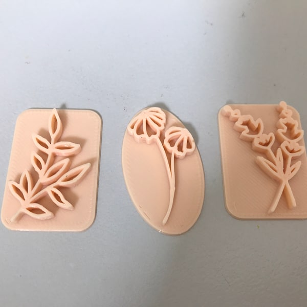 Clay Embossing Stamps | Polymer Clay Stamps | Soap Making| Flower Clay ...