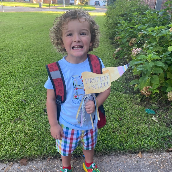 First Day of School Pennant Flag | Back to School Pennant | Back to ...