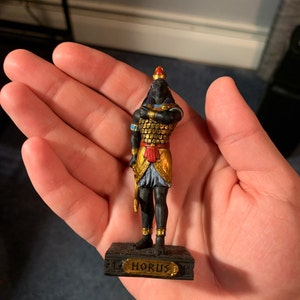 Vintage Horus Mini Statue Small Hand-painted Ancient Egyptian Falcon ...