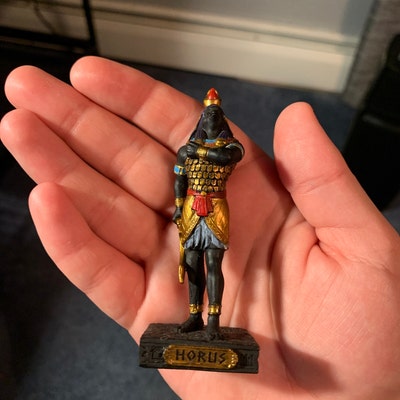 Vintage Horus Mini Statue Small Hand-painted Ancient Egyptian Falcon ...