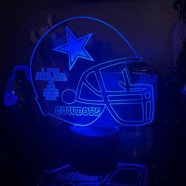 Dallas Cowboys, LED Football Sports Fan Lamp, Custom Made Night Light ...