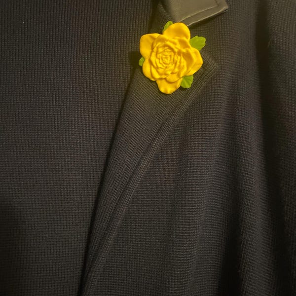 Suffrage Yellow Gold Rose 19th Amendment Artisan Handmade Lapel Pin ...