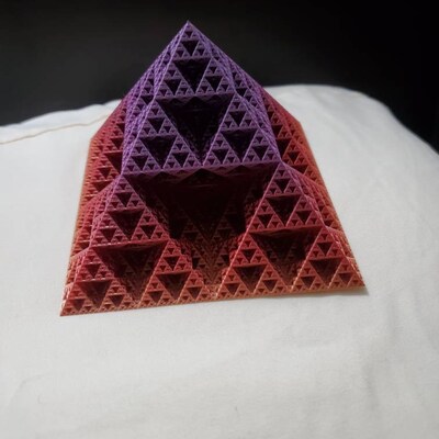 Large Fractal Pyramid, Purple 3D Printed Sierpinski Fractal Pyramid ...