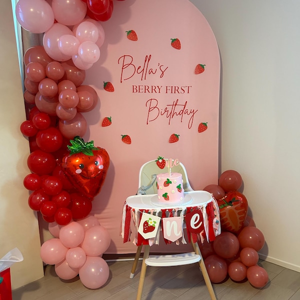 Berry First Birthday Decal - Happy Birthday Party Backdrop - First ...
