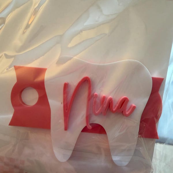 Personalized Tooth Name Plate: Acrylic Stanley Tumbler Tag - Etsy