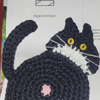 Cat Butt Coaster, Kitty Bum Drink Mat, Crazy Cat Lady Gift, Cat Theme ...