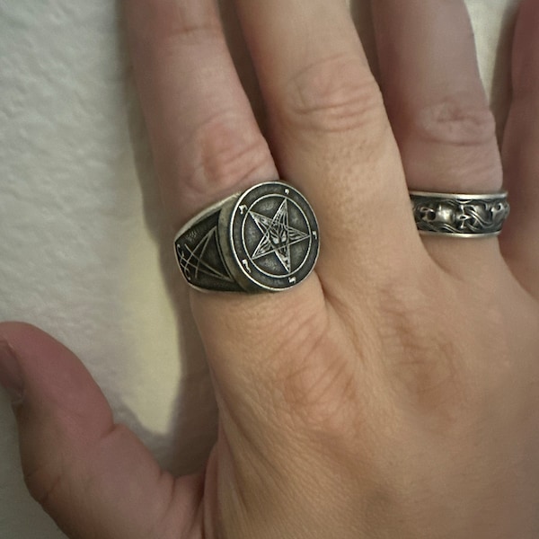 Baphomet Sigil Ring Demon Goth Occult Satanic Jewelry - Etsy