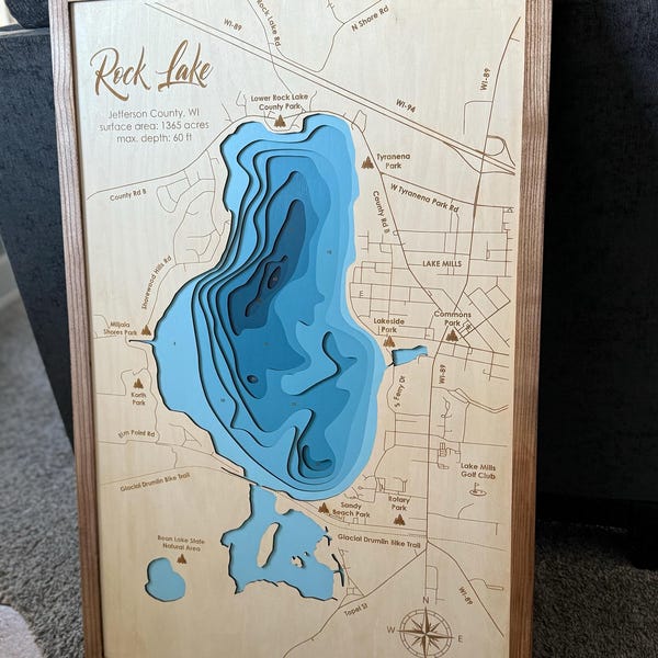 Digital File PDF, SVG Cave Run Lake Kentucky Map Bathymetric Depth ...