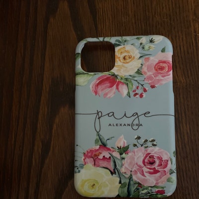 Personalised Initials Custom Hard Phone Case Spring Floral - Etsy