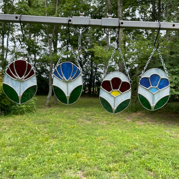 Flower Stained Glass Pattern, Stained Glass Patterns, Digital Download ...