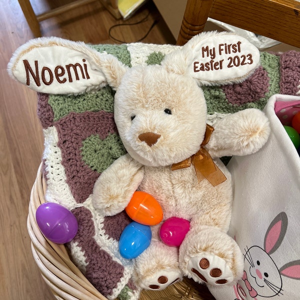 Personalized Easter Bunny • Embroidered Bunny • Custom Bunny With Name ...