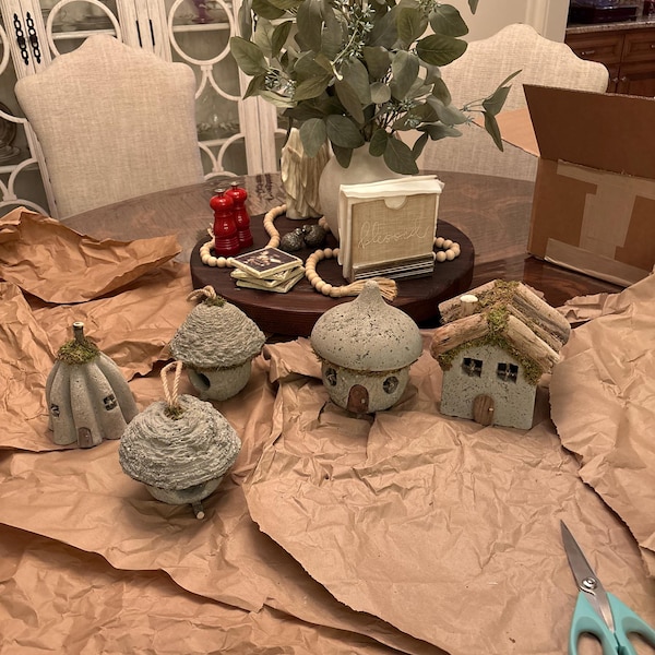 Hypertufa Fairy House, Pixie House, Fairy Village, Handmade Enchanted ...