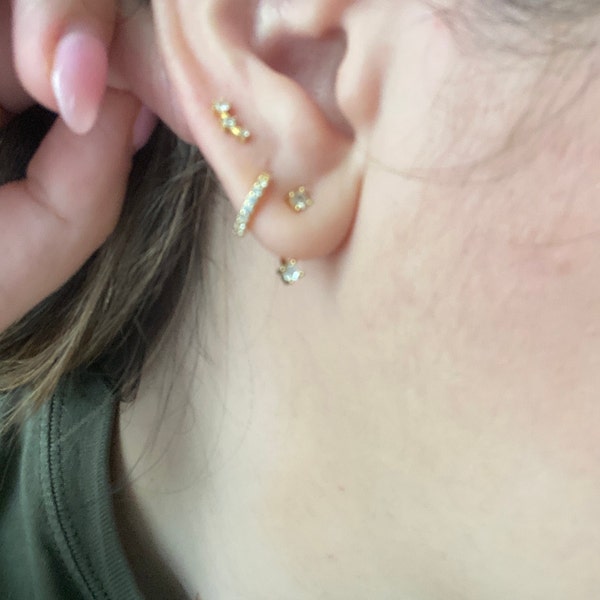 Front Back Earring Set • Ear Jacket • Dainty Ear Jacket • Gold Earrings • Ear Jacket Earrings ...