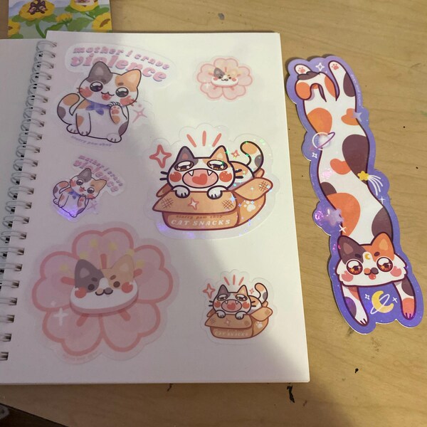 Dango Mochi Cat Stickers Set | 4.5 - 2" Star Holographic Waterproof ...