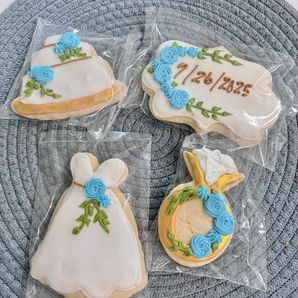 Wedding Cookies - RUSTIC Wedding Cookies - Bridal Shower Favors ...