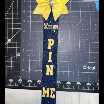 Pin Me Cheer Competition Tag Ribbons, Customizable Glitter Colors Add ...