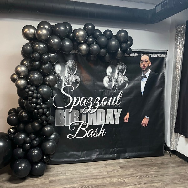 Custom Photo Birthday Backdrop, Man Custom Birthday Party Backdrop ...