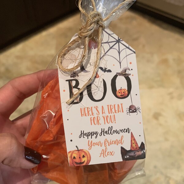 Editable Halloween Favor Tags Boo Gift Tags Costume Party Trick or ...