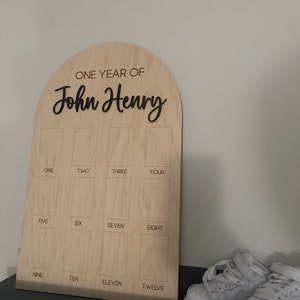 One Year of Photo Board, First Year Board, Baby's My First Year Sign ...