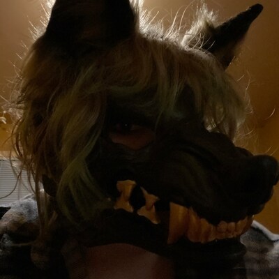 Snarling Wolf Mask 3D Printed Demon Oni Half Mask - Etsy