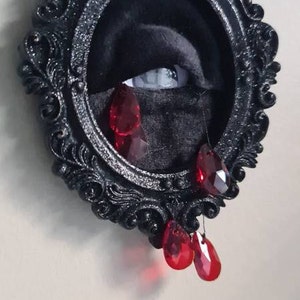 Monster Eye in Mini Ornate Frame Quirky Spooky Eclectic Handmade Wall ...