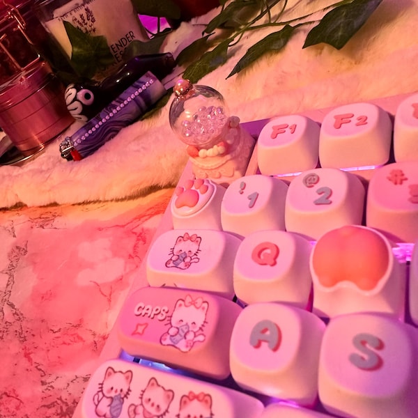 Pink Strawberry Cake Handmade Artisan Keycap| Pastel Keycaps | Shaker ...