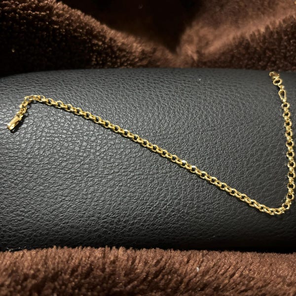 18k Real Gold Rolo Bracelet, 18k Gold Curb Bracelet, 18k Rope Bracelet ...