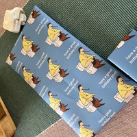 Funny Rude Cute Poo Face Christmas Gift Wrap for Him Her or Anyone With ...