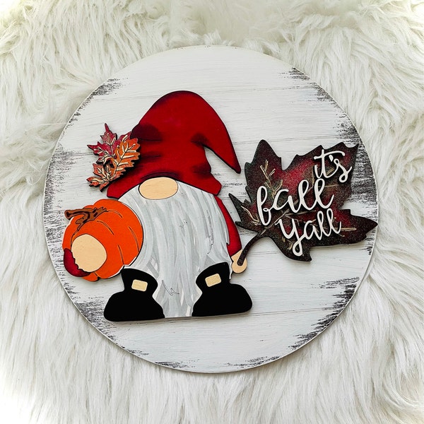 It's Fall Gnome Sign- Fall Sign SVG Laser File - Glowforge File - Fall ...
