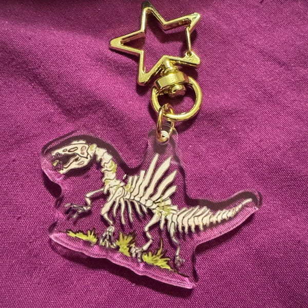 Spinosaurus Keychain | Craft Dinosaur Acrylic Accessory - Etsy