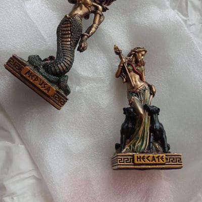 Vintage Medusa Mini Statue Small Hand-painted Ancient Greek Gorgon ...