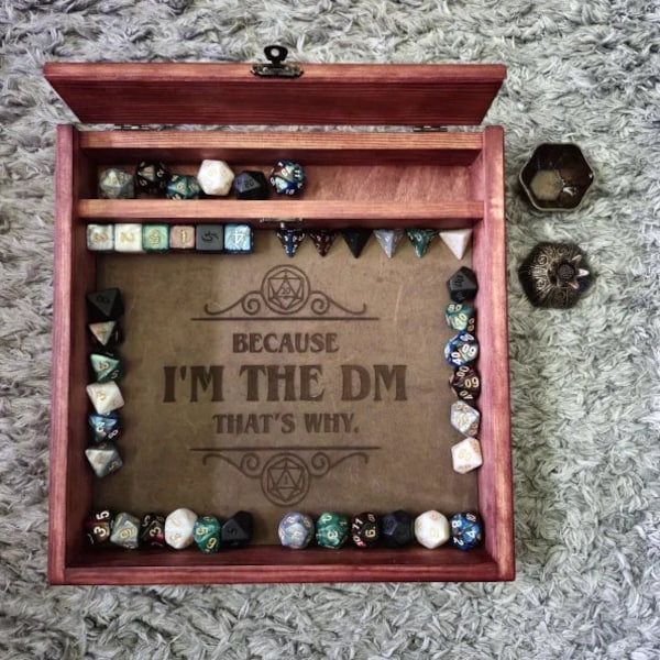 Custom Wooden DND Dice Box Tray RPG Dice Rolling Mat Tabletop Games D&D ...