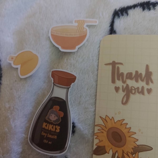 Asian Sauces Stickers | Calcifer Sriracha Hot Sauce, Kiki Soy Sauce ...