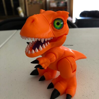 Boon Tiny T-rex Dinosaur 3d Printed Articulated Custom Realistic Glass ...